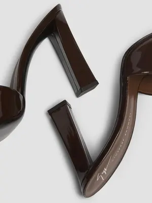 GIUSEPPE ZANOTTI Maya 90mm Leather Sandals - Caffe