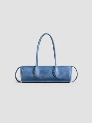 Khaite Donna Soft Suede East West Top Handle Bag - Cloud Iris