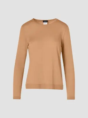 Akris Fine-gauge Knit Cashmere-silk Sweater - Camel