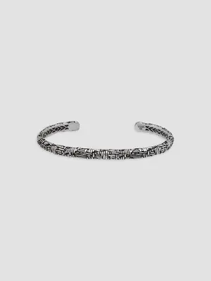 John Varvatos Artisan Sterling Engraved Cuff Bracelet - Silver