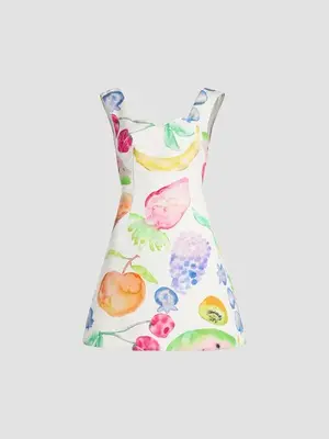 Rosie Assoulin Halo Fruit Cotton-blend A-line Minidress