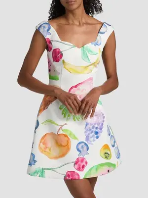 Rosie Assoulin Halo Fruit Cotton-blend A-line Minidress