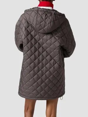 Miu Miu Technical Pongé Down Coat - Grey