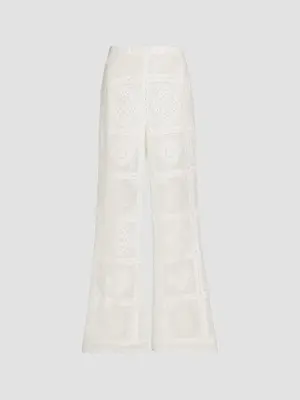 Zimmermann Aster Embroidered Lace Pants - Ivory