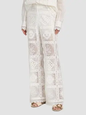 Zimmermann Aster Embroidered Lace Pants