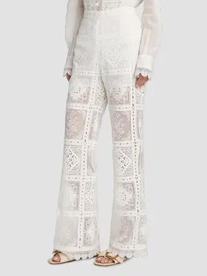 Zimmermann Aster Embroidered Lace Pants