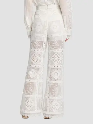 Zimmermann Aster Embroidered Lace Pants