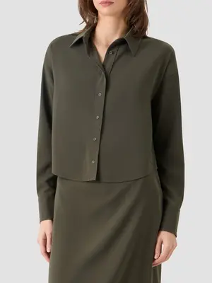 Akris Relaxed Lasercut Crêpe Shirt