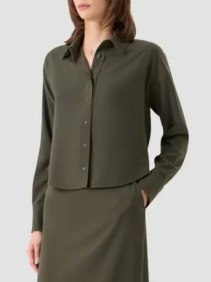 Akris Relaxed Lasercut Crêpe Shirt