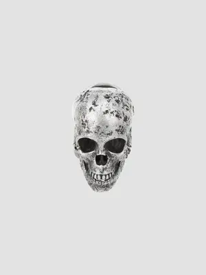 John Varvatos Skull Sterling Brooch - Silver