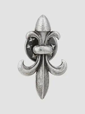 John Varvatos Fleur De Lis Sterling Brooch - Silver