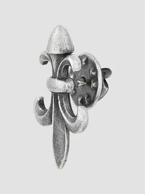John Varvatos Fleur De Lis Sterling Brooch