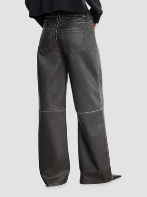 Good American Good Skate Faux-leather Wide-leg Pants