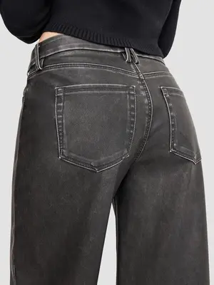 Good American Good Skate Faux-leather Wide-leg Pants