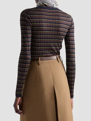 Prada Striped Cashmere And Silk Cardigan