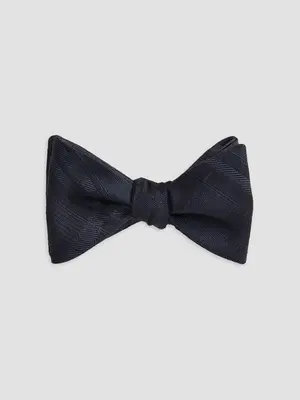 Ralph Lauren Purple Label Plaid Silk-cashmere Bow Tie
