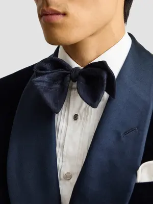 Ralph Lauren Purple Label Plaid Silk-cashmere Bow Tie