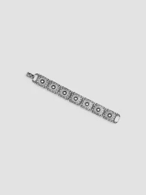 John Varvatos Gothic Sterling Flower Bracelet - Silver