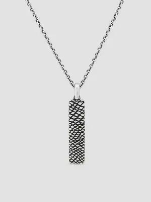 John Varvatos Snakskin Sterling Pendant Necklace - Silver
