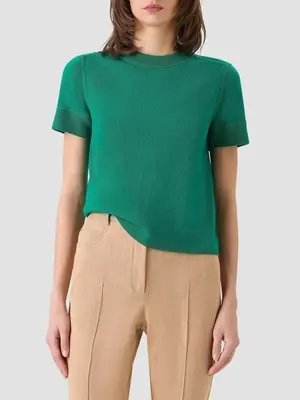 Akris Cashmere Short-sleeve Knit Sweater