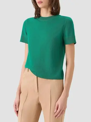 Akris Cashmere Short-sleeve Knit Sweater
