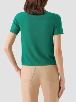 Akris Cashmere Short-sleeve Knit Sweater