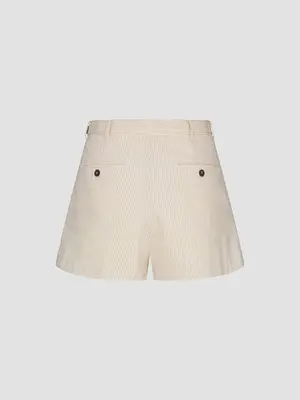 FRAME The Striped Soho Wide-leg Belted Shorts