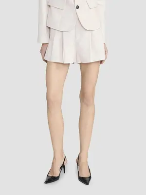 FRAME The Striped Soho Wide-leg Belted Shorts