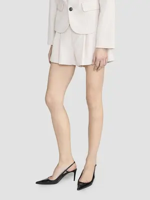 FRAME The Striped Soho Wide-leg Belted Shorts