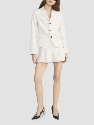 FRAME The Striped Soho Wide-leg Belted Shorts