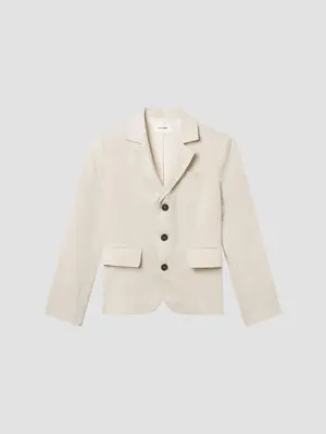 FRAME Striped Cotton-blend Single-breasted Blazer