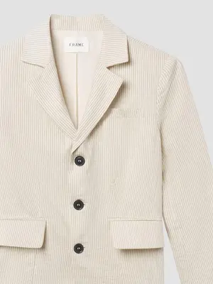 FRAME Striped Cotton-blend Single-breasted Blazer