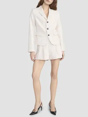 FRAME Striped Cotton-blend Single-breasted Blazer