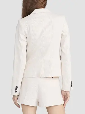 FRAME Striped Cotton-blend Single-breasted Blazer