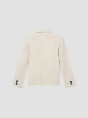 FRAME Striped Cotton-blend Single-breasted Blazer