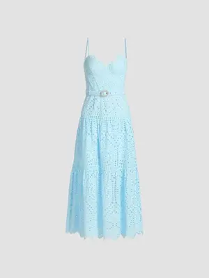 Generation Love Zuria Cotton Eyelet Maxi Dress - Opal