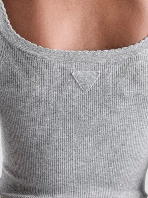 Prada Ribbed Knit Cashmere Tank Top