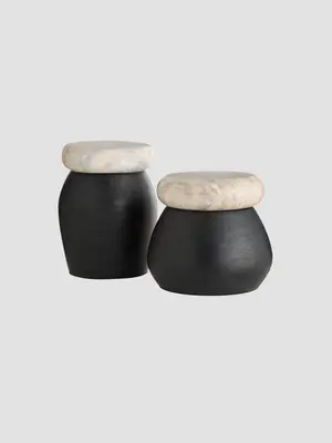 ARTERIORS Noelle Mango Wood & Marble Containers - Grey