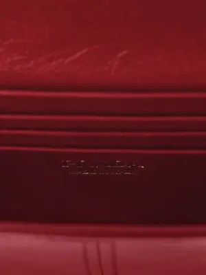 Prada Leather Wallet With Shoulder Strap - Red