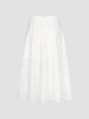 FRAME The Solstice Eyelet Midi-skirt