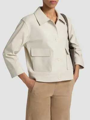 LAMARQUE Elara Faux Leather Shirt Jacket