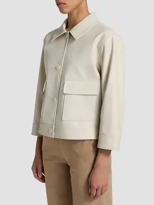 LAMARQUE Elara Faux Leather Shirt Jacket