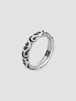 John Varvatos Gothic Sterling Silver Band - Grey