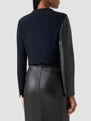 Akris Hynora Leather-inset Virgin Wool Jacket