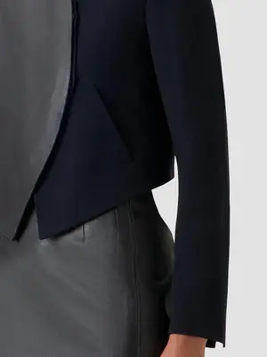 Akris Hynora Leather-inset Virgin Wool Jacket