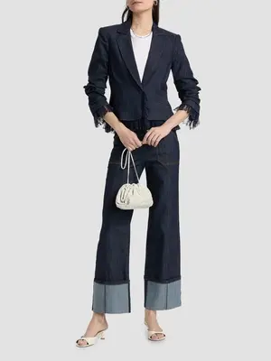 Cinq À Sept Roxie Lace-trim Denim Jacket