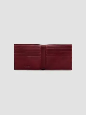 Prada Antiqued Leather Wallet - Red