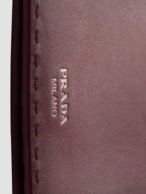 Prada Antiqued Leather Wallet - Red