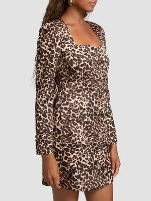 Generation Love Odelia Leopard-print Satin Minidress