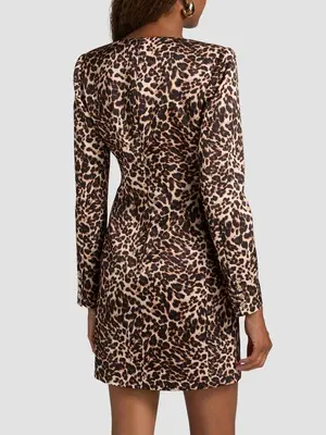 Generation Love Odelia Leopard-print Satin Minidress
